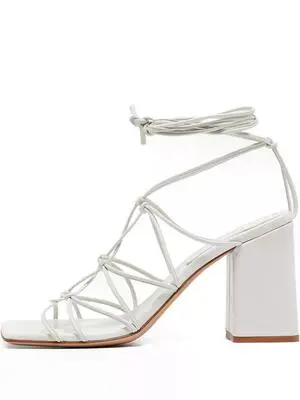 GIANVITO ROSSI 90mm Knotted Leather Sandals - White