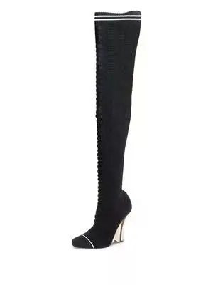 Fendi 115mm Lace-up Thigh-high Boots