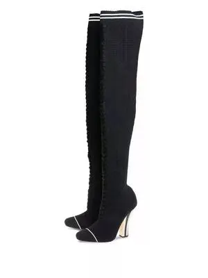 Fendi 115mm Lace-up Thigh-high Boots