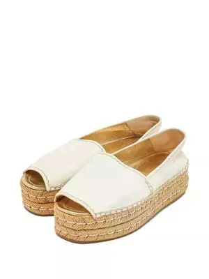 Prada 2024 Leather Platform Espadrilles