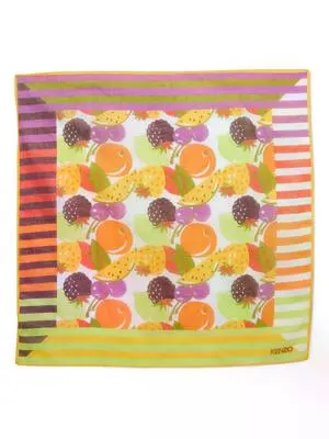 Kenzo Fruit-print Cotton Scarf - Yellow