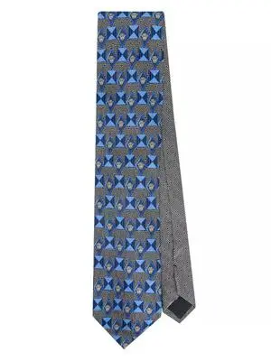 Versace 1990s Medusa-head Silk Tie - Blue