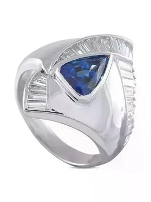 LB EXCLUSIVE Platinum Diamond And Sapphire Ring