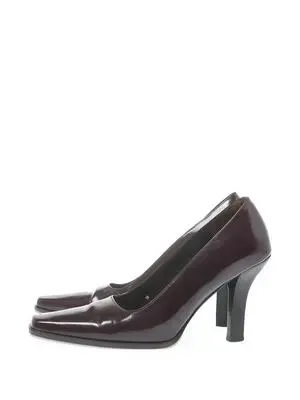 Gucci 90mm Square-toe Leather Pumps