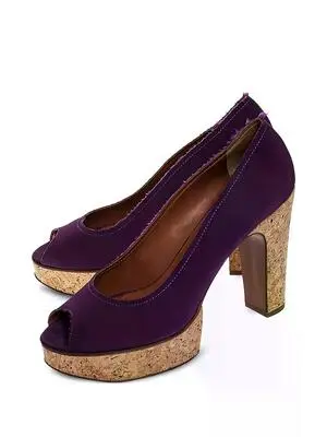 LANVIN Platform Cork-heel Pumps