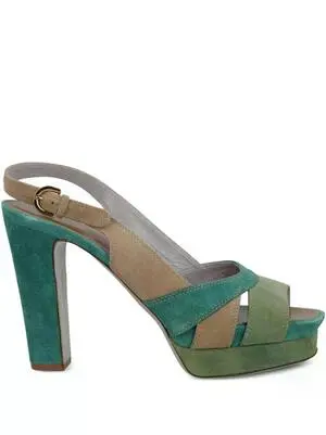 SERGIO ROSSI 100mm Suede Platform Slingback Sandals