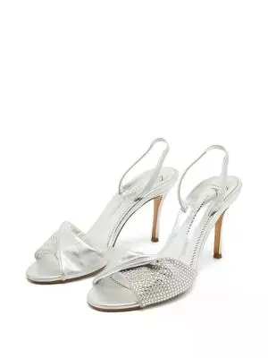 GIUSEPPE ZANOTTI 90mm Lilibeth Starlight Rhinestone-embellished Slingback Sandals - Silver