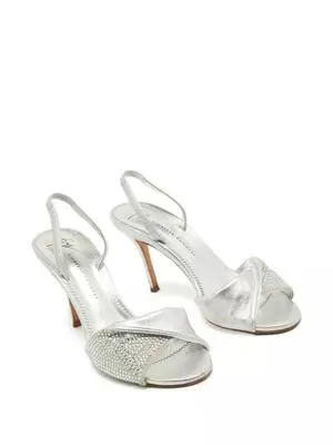 GIUSEPPE ZANOTTI 90mm Lilibeth Starlight Rhinestone-embellished Slingback Sandals - Silver