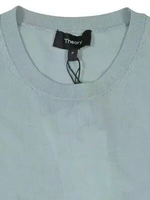 Theory Crewneck Ribbed-hem Sweater - Blue