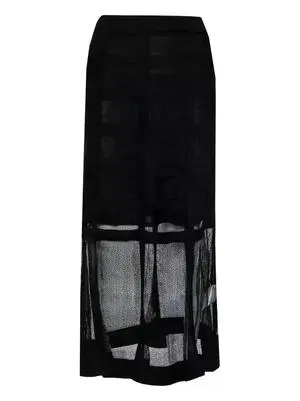 Alexander McQueen Sheer-panel Midi Skirt