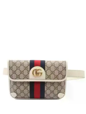 Gucci Gg Supreme Ophidia Belt Bag - Neutrals