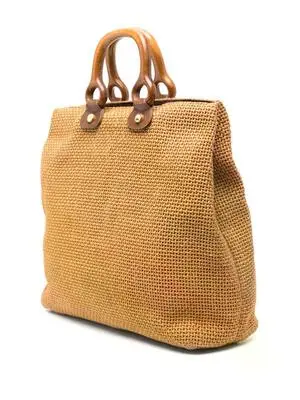 FERRAGAMO 1970s Raffia Tote Bag