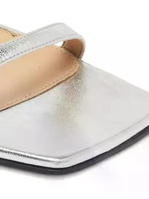SERGIO ROSSI 100mm Metallic Leather Sandals