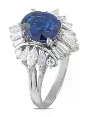 LB EXCLUSIVE Platinum, Diamond, And Sapphire Ring