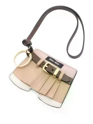 Miu Miu Leather Keyring - Neutrals