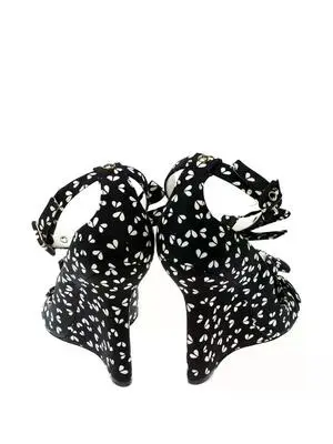 LOUIS VUITTON 110mm Bow-embellished Wedge Sandals - Black
