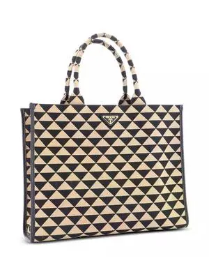 Prada Symbole Shopper Jacquard Large Tote Bag
