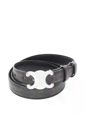 Celine Medium Triomphe Leather Belt - Black