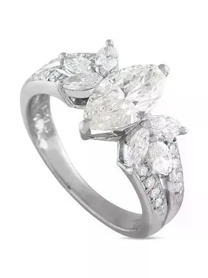 LB EXCLUSIVE Platinum Marquise-cut Diamond Ring - Silver