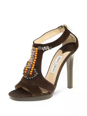JIMMY CHOO 120mm Beaded T-strap High-heel Sandals