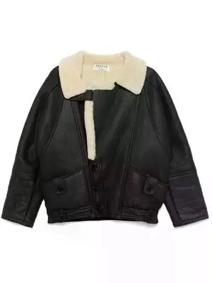 A.N.G.E.L.O. VINTAGE CULT 1980s Shearling Double-breasted Coat - Black