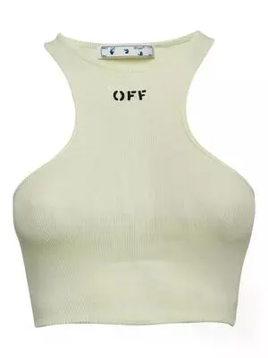 Off-White Racerback Ribbed Top