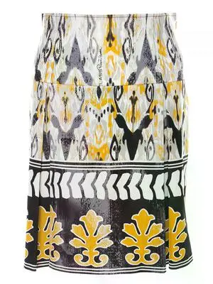 ROBERTO CAVALLI Roberto Cavalli Vintage Ikat-Print Pleated Skirt