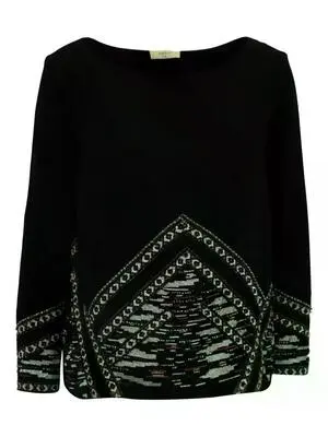 Ba&sh Embroidered Boat Neck Sweater