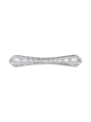 LB EXCLUSIVE 14k White Gold Art Deco Diamond Brooch