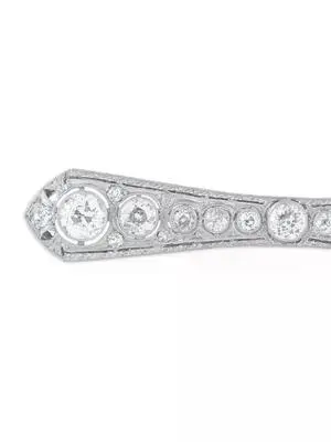 LB EXCLUSIVE 14k White Gold Art Deco Diamond Brooch
