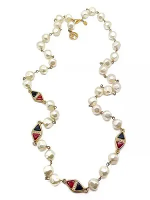 JENNIFER GIBSON JEWELLERY 1980s Louis Féraud Faux-pearl Necklace - Gold