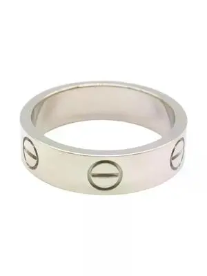 Cartier 2010s 10k White Gold Love Engraved Ring Silver