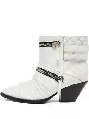 GIUSEPPE ZANOTTI 70mm Quilted Boots - White