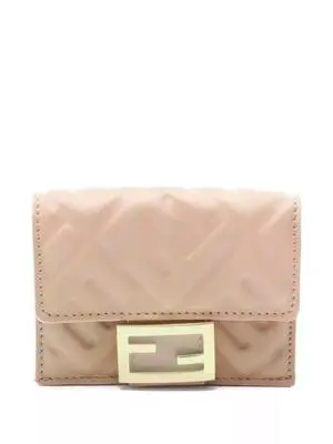 Fendi 2020s Baguette Quilted Leather Wallet - Pink