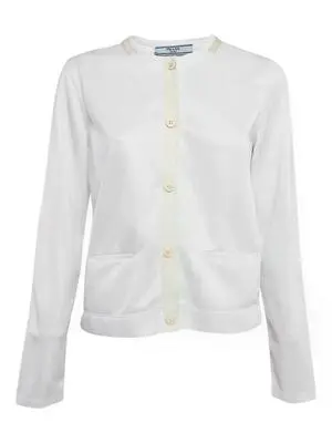 Prada Button-up Elbow-patch Blouse