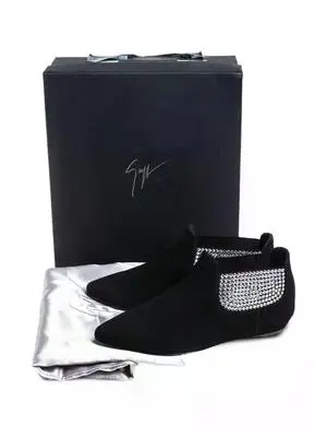 GIUSEPPE ZANOTTI Suede Crystal-embellished Boots