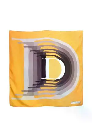 Dior 1970s Logo-print Scarf - Orange