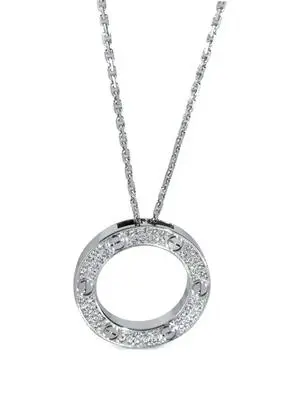 CARTIER 18k Gold Diamond Circle Necklace - White