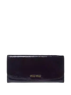Miu Miu Patent-leather Flap Wallet - Purple