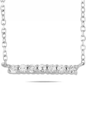 LB EXCLUSIVE 14k Gold Diamond Bar Necklace - White