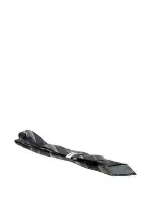 Giorgio Armani Striped Silk Tie - Black