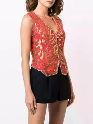 A.N.G.E.L.O. VINTAGE CULT 1980s V-neck Sequined Waistcoat
