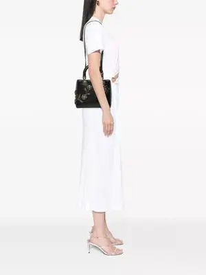 Dior 2014 Medium Beaded Floral Embellished Lambskin Lady Satchel