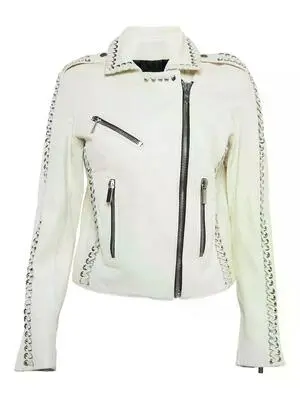 Nour Hammour Lace-up Leather Jacket