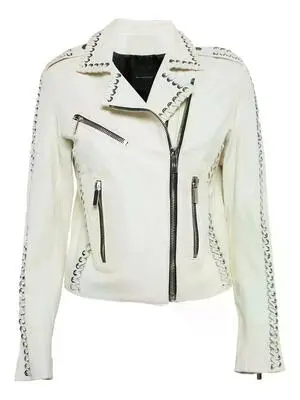 Nour Hammour Lace-up Leather Jacket