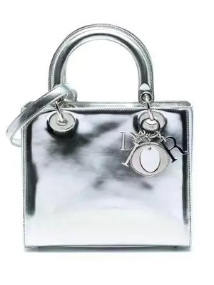 DIOR Christian Dior Pre-Owned Metallic Patent Lady Dior Satchel