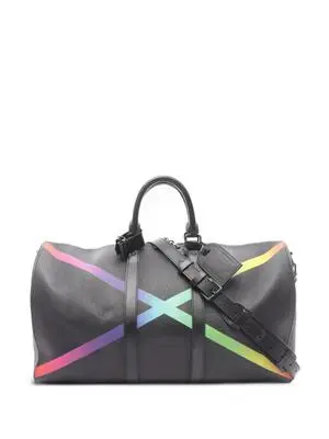 LOUIS VUITTON Keepall Bandouliere 50 Tote Bag - Black