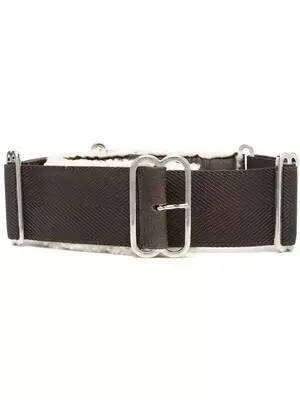 Gianfranco Ferre 1990s Shearling-trim Buckle Belt - Brown
