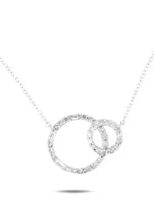 LB EXCLUSIVE 14k White Gold Diamond Circle Necklace