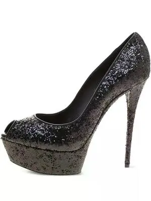 Casadei 145mm Glitter Platform Pumps